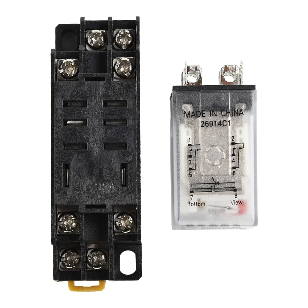 12V/24V DC To 220V/230V AC 10A Coil Double Pole Double Throw Relay With ...