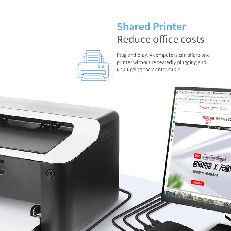 DHgate.com:4-Port USB KVM Switch, Printer Sharing Splitter for PC ...