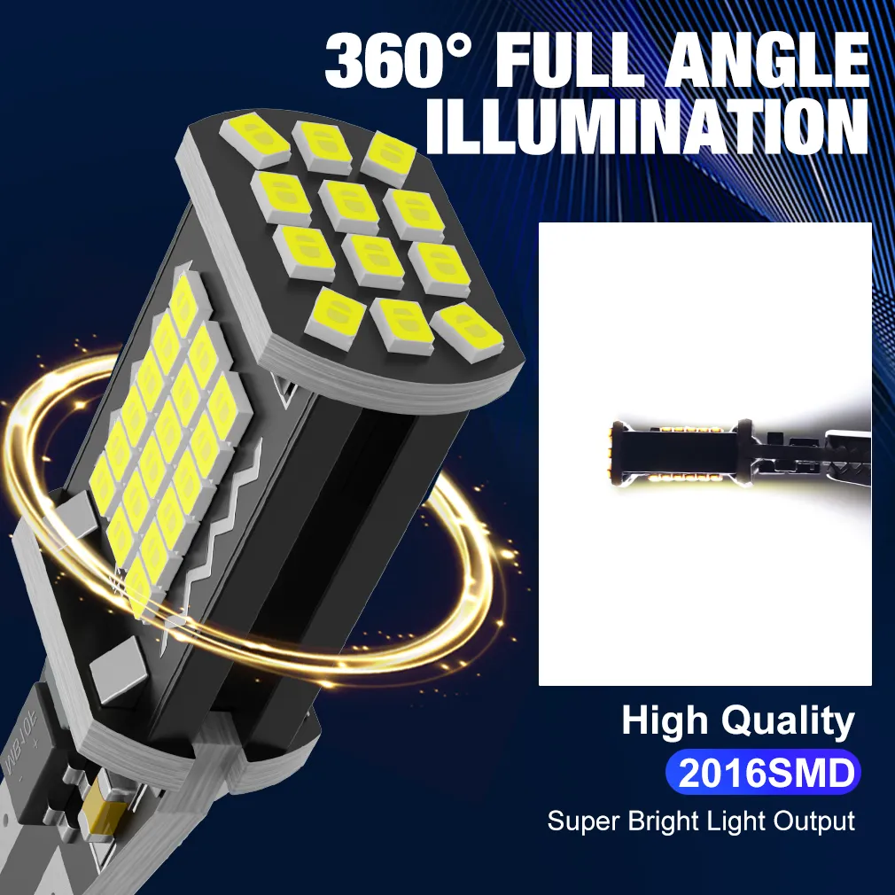 T15 LED Reverse Light Bulbs 12V 2000LM 2016SMD White Backup Parking ...