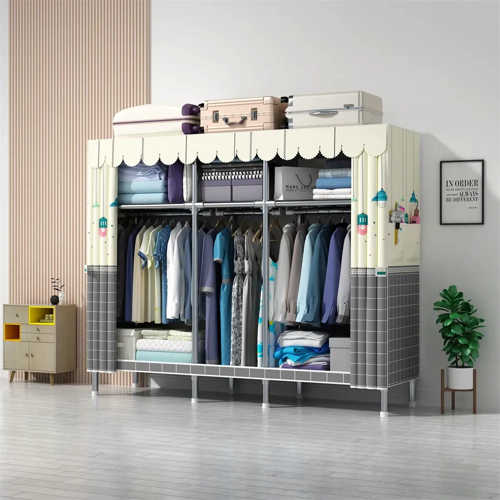 Foldable Steel Pipe Wardrobe Clothes Storage Cabinet Organizer Specify ...