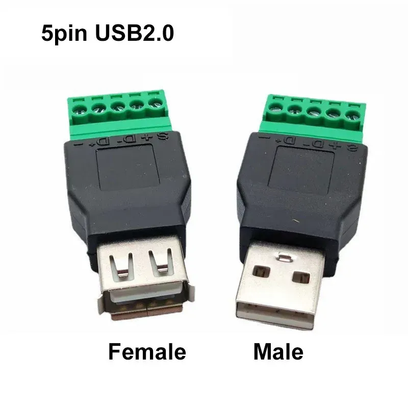 Usb To Usb Connector 2.0 Type A Male Female To 5 Pin/5 Pin Screw ...