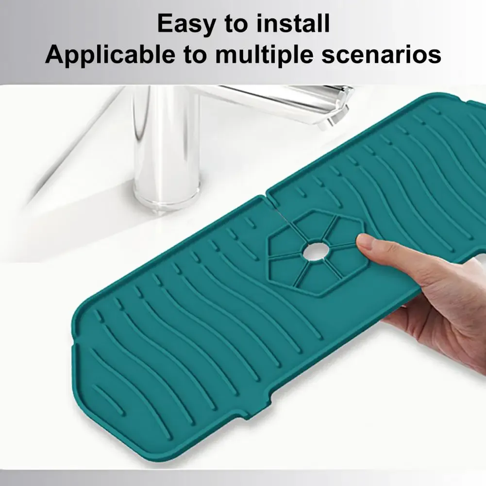 Waterproof Silicone Faucet Splash Water Drainer Pad for Kitchen Sink ...