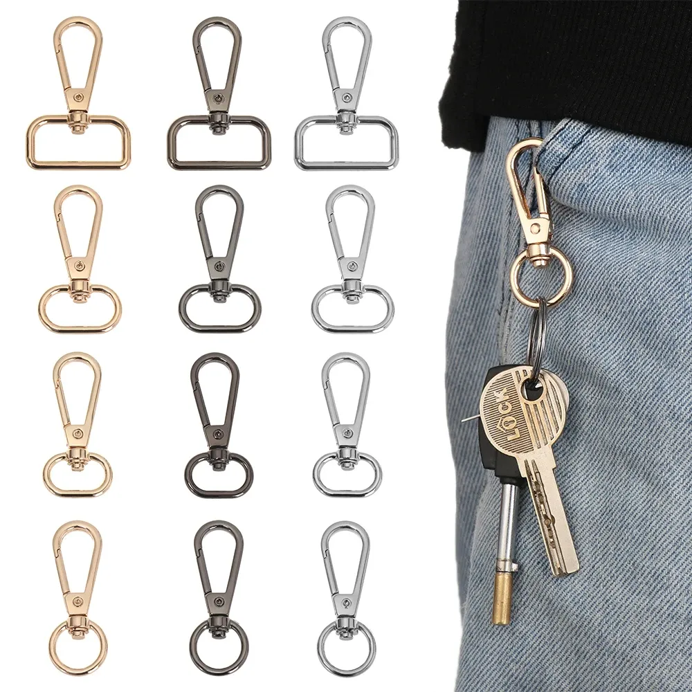 Metal Strap Lobster Clasp Carabiner Snap DIY Keychain Bag Parts 13-25mm ...