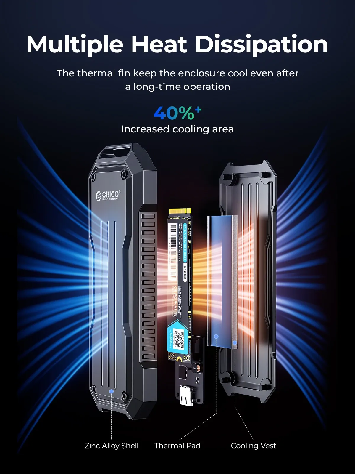 DHgate.com:ORICO Portable M.2 SSD Enclosure: Zinc Alloy 10Gbps External ...