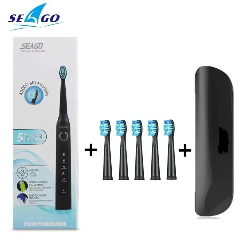 Seago SG507 Sonic Electric Toothbrush for Adult with 5 Modes Timer ...
