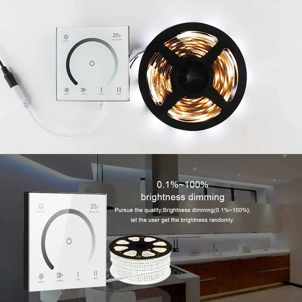 DHgate.com:86 Type Tempered Glass Single Color LED Strip Dimmer Switch ...