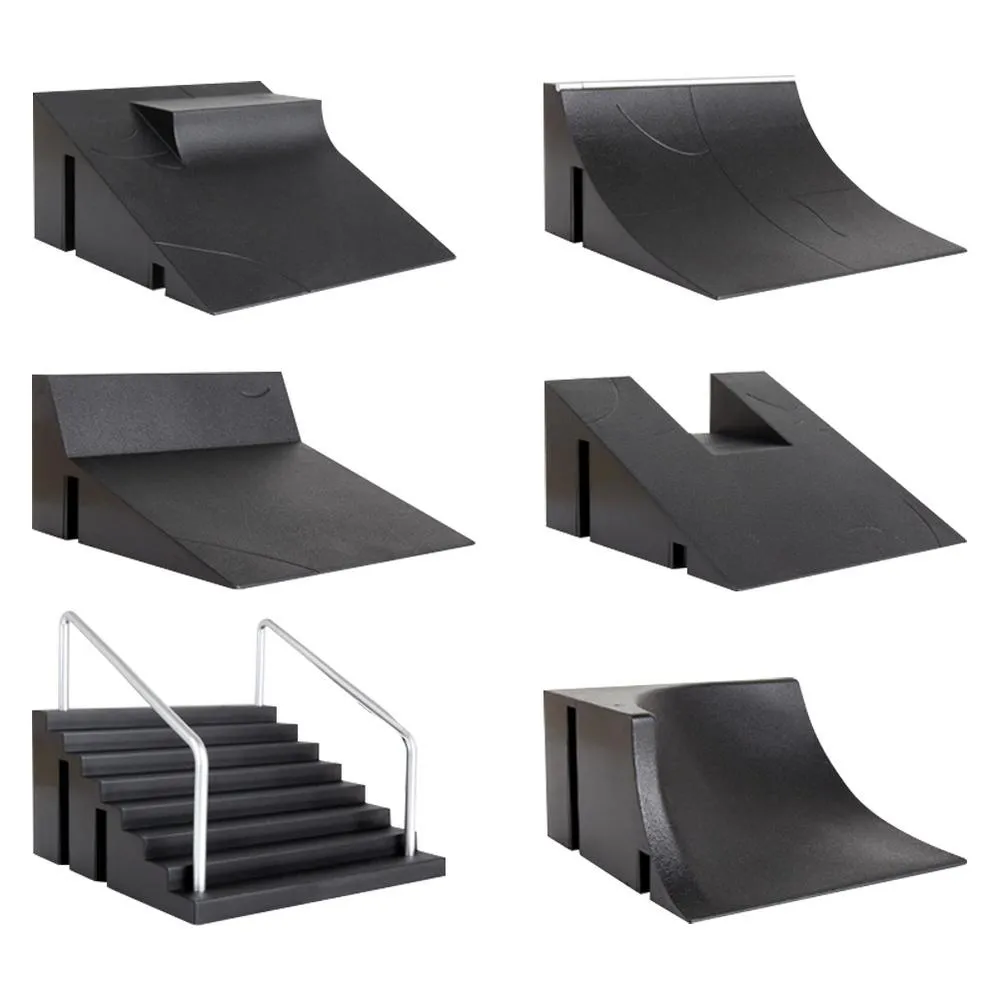 Mini Finger Toy Skateboard Skate Park Ramp Kit With 1 Finger Skateboard ...