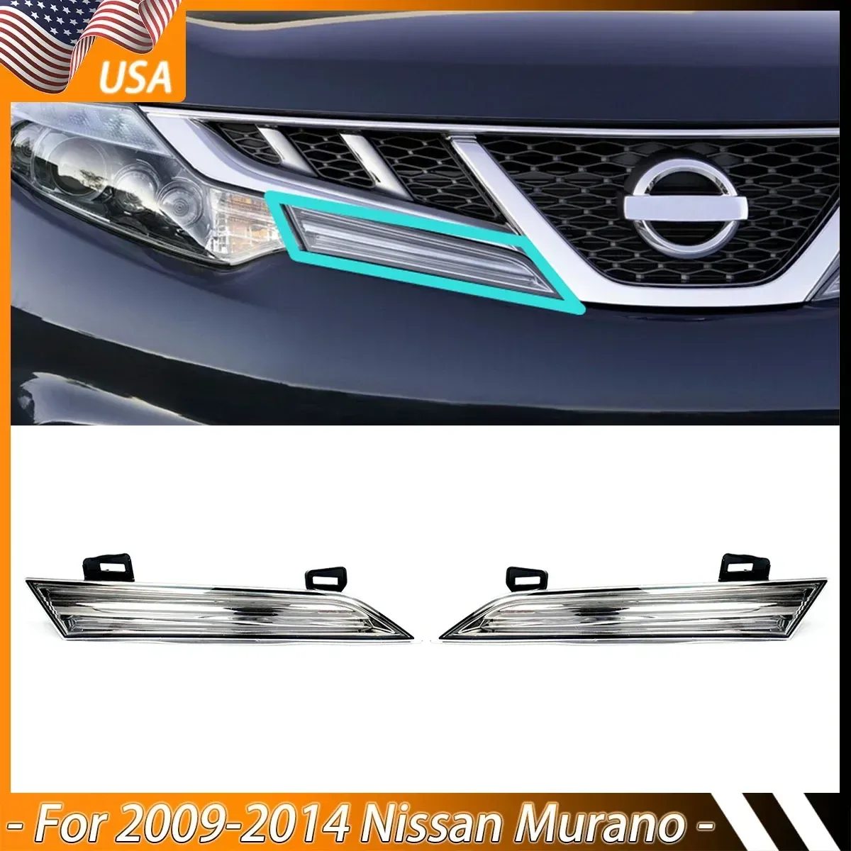 Nissan Murano 2009 2014 Front Headlight Reflector Panel Grille Set Left Right Black ABS Plastic From Ddmysmile 106.88 DHgate.Com
