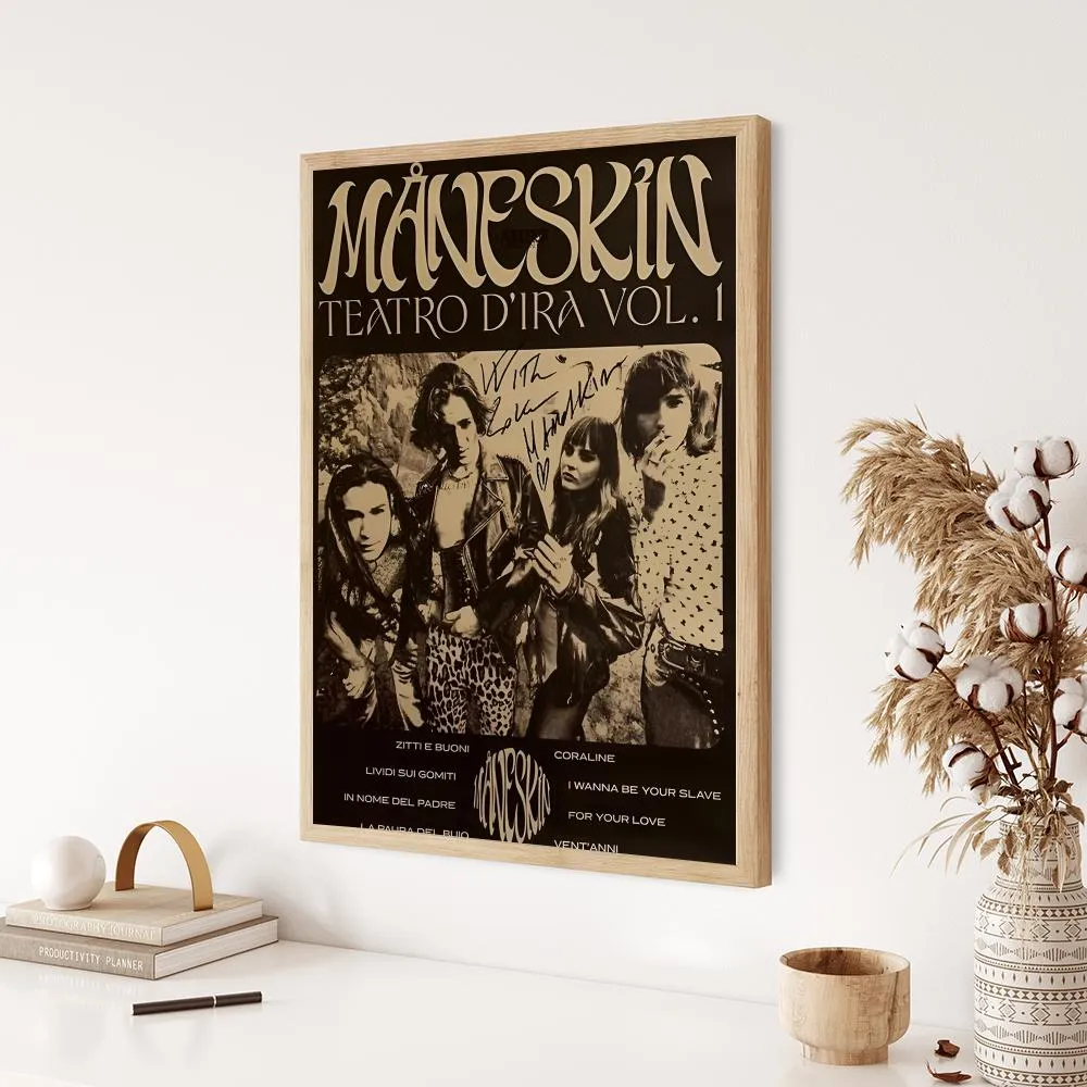 Maneskin Damiano David Anime Sticky Poster HD Quality Wall Art For ...