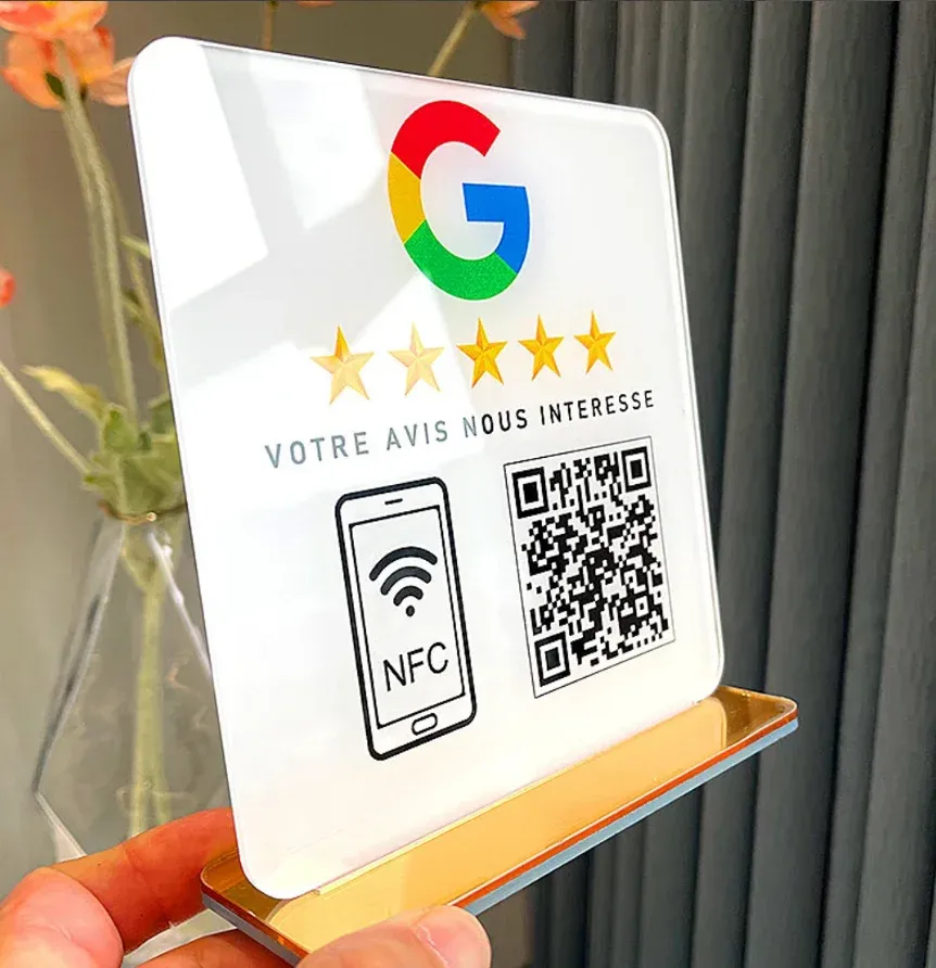 DHgate.com:Custom Acrylic Social Media Signs with NFC Scan Code for ...