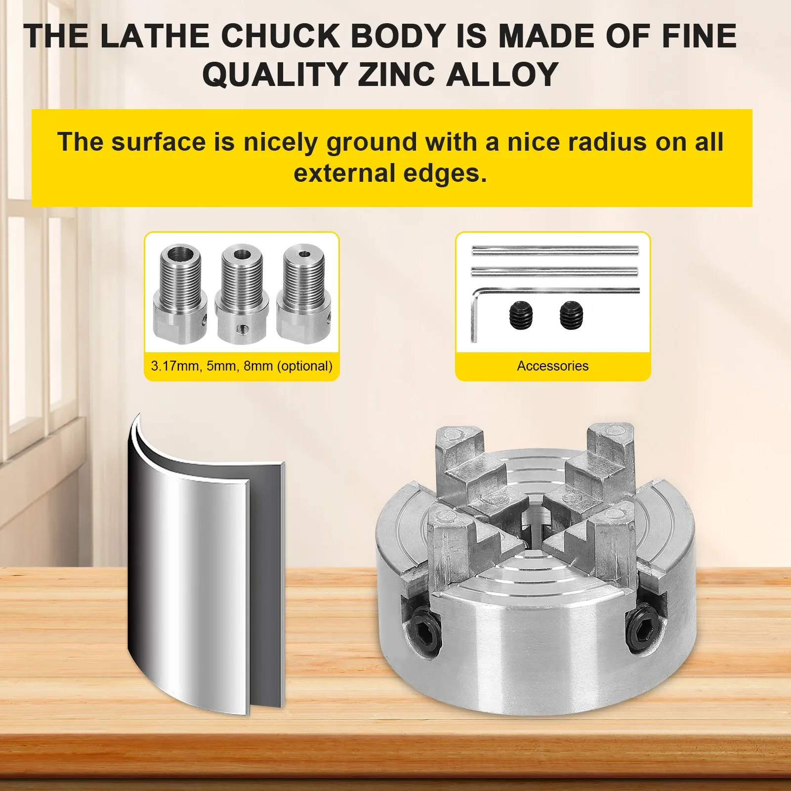 Lathe Chuck 3 Jaws or 4 Jaws Manual Self-centering Mounting Bolt for ...