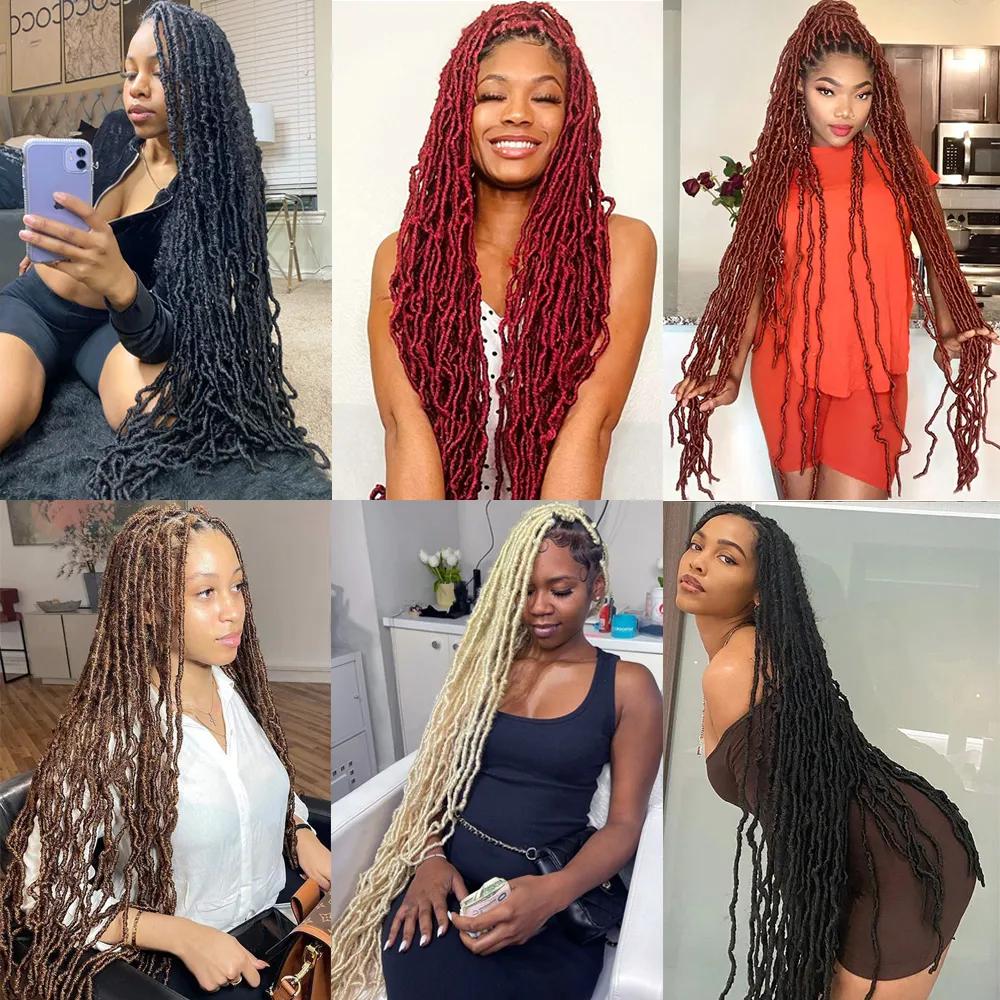 New Faux Locs Crochet Hair 36 Inch Faux Locks Crochet Braid Curly Hair ...