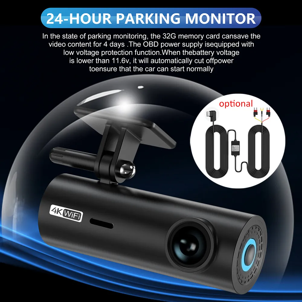 4K Front and Rear dvr vehicle blackbox dvr Black Box Mini Camera ...