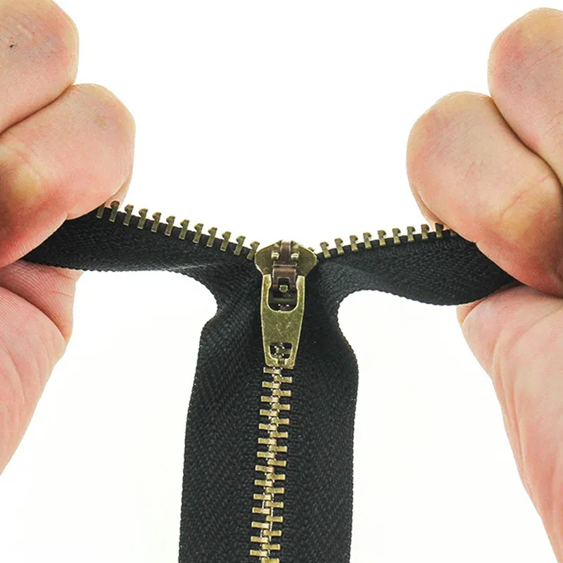 Metal Zipper Copper Teeth Brass Zip for Jeans Handbag Craft Sewing ...