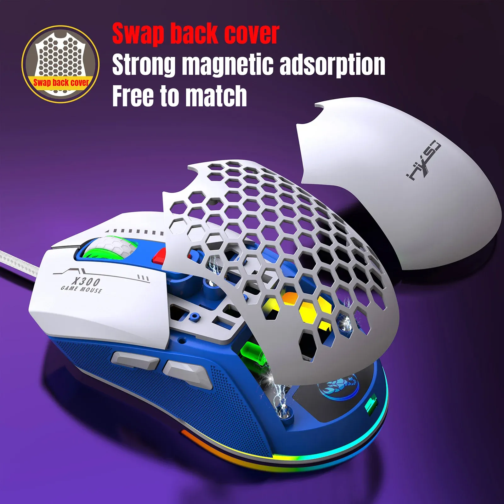 X300 Wired Rival 600 Mouse With 6 Adjustable DPI, 14 RGB Lighting Modes ... X300 Wired Rival 600 Mouse With 6 Adjustable DPI, 14 RGB Lighting Modes ...