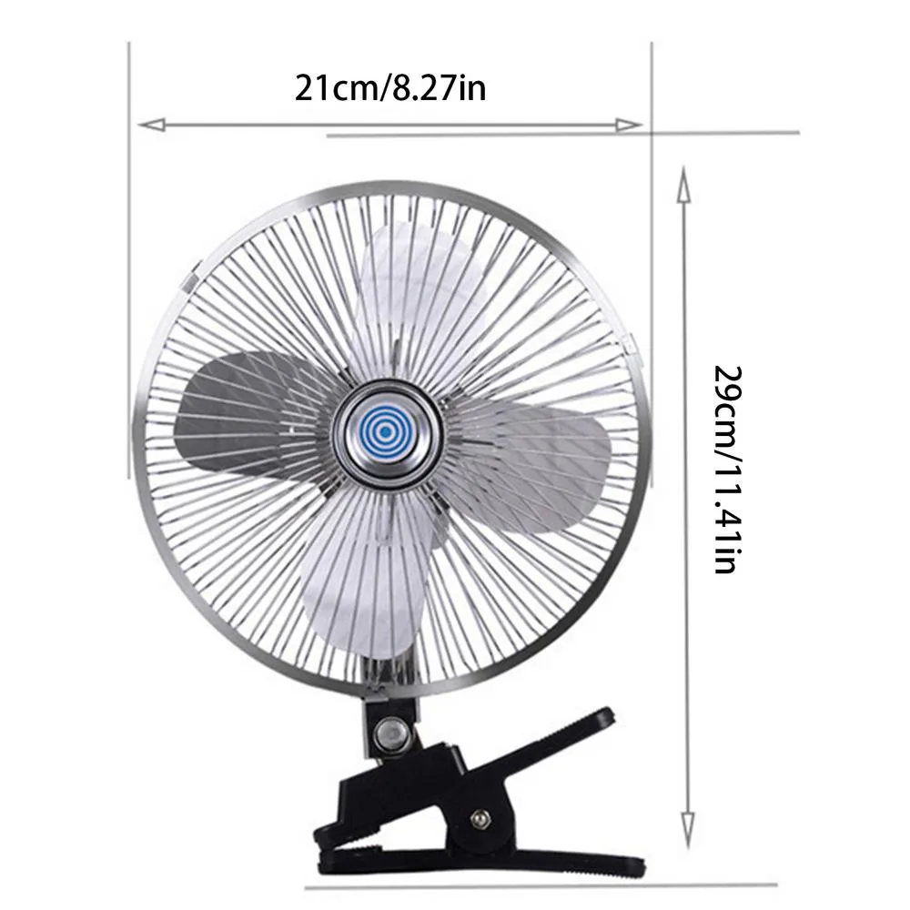 Dual-Head Adjustable Car Cooling Fan, 12V Oscillating Air Circulator ...