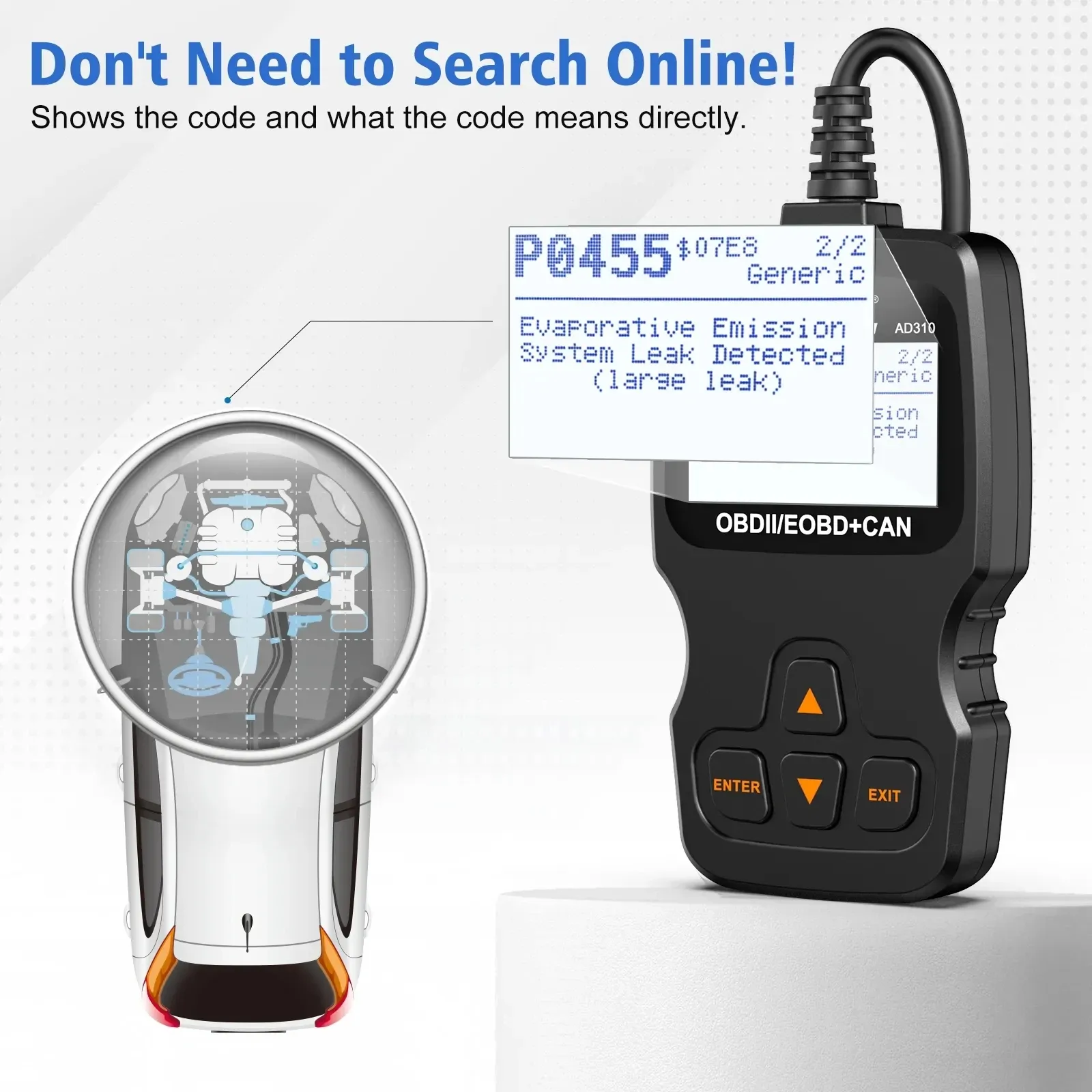 ANCEL AD310 Full OBD2 automotive code scanner - Professional Engine ...