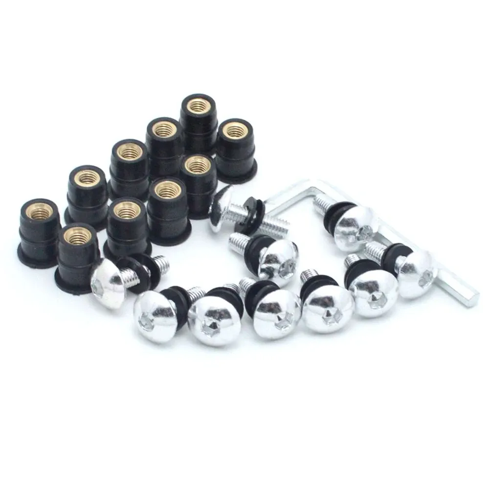 Set Motorcycle M5 16mm Metric Rubber Well Nuts Windscreen Fairing Cowl ...