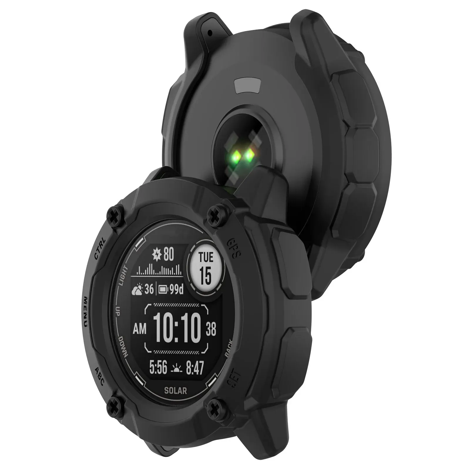 Soft Silicone Protective Case Cover Shell for Garmin Instinct 2X, Black ...