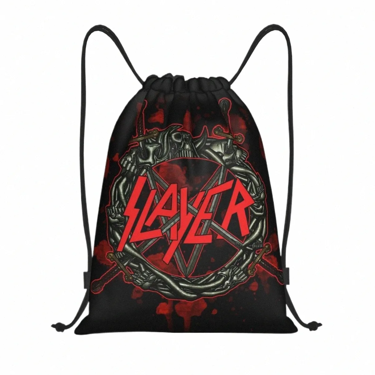 Metal Rock Slayers Logo Drawstring Backpack For Women And Men Portable ...