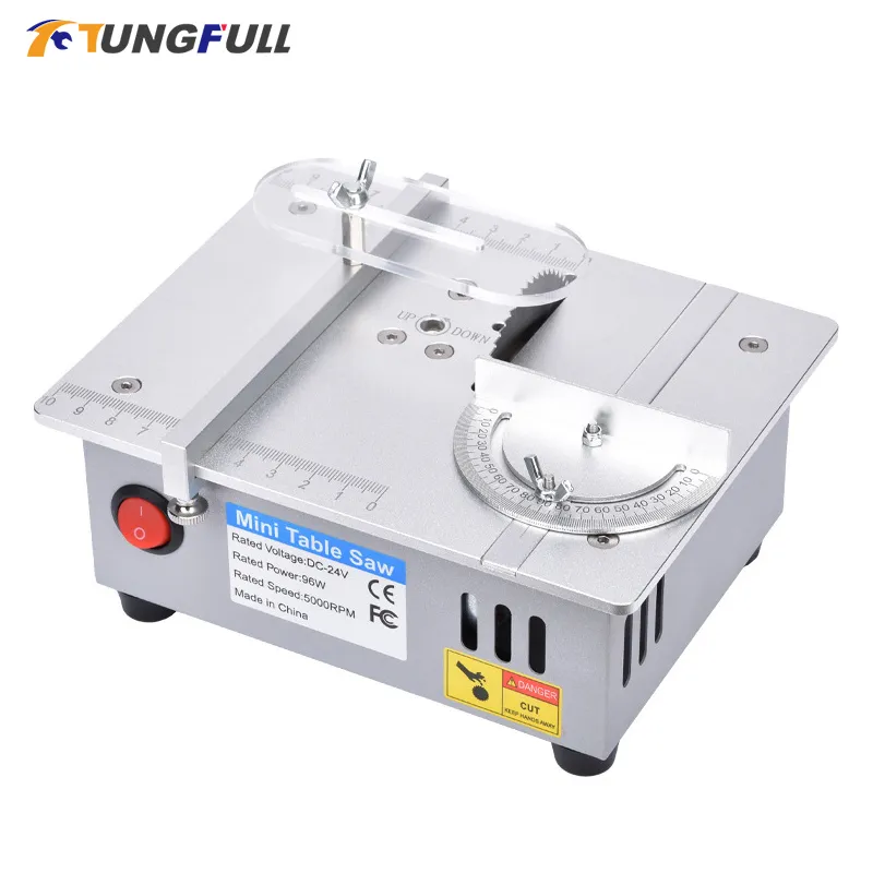 Mini multifunctional table saw with DC 12V-24V spindle motor and ...