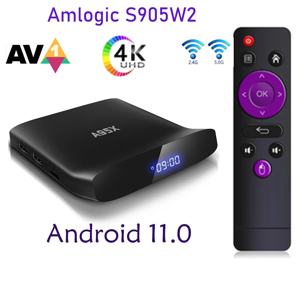 A95X W2 Android 11 Smart TV Box with 4GB RAM 64GB Storage Dual WiFi 2 ...
