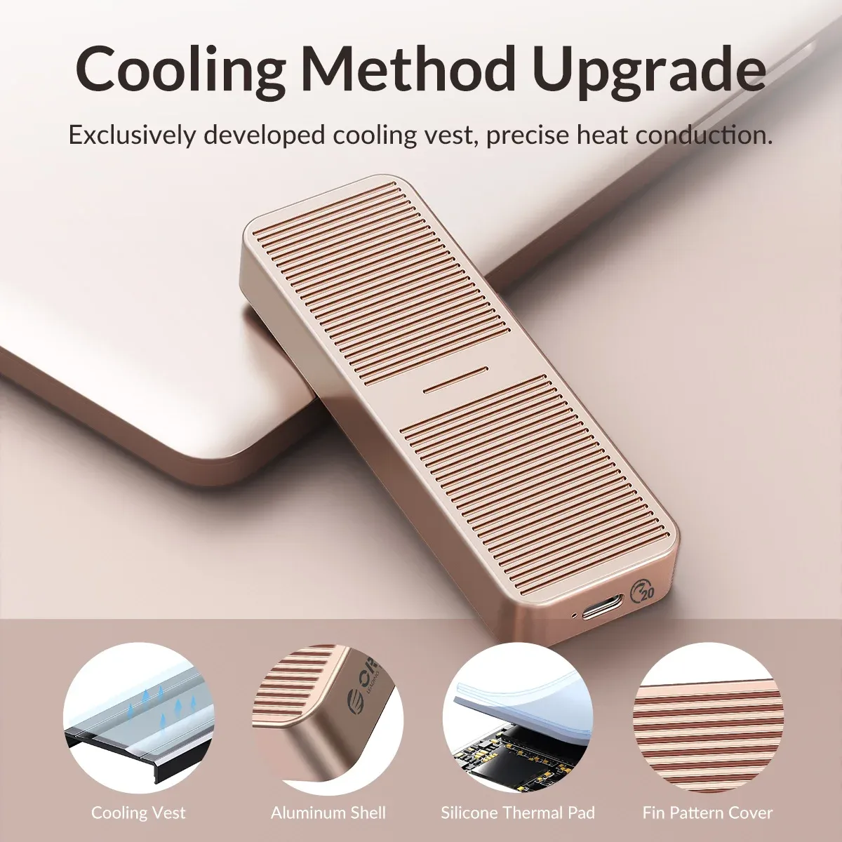 2024 ORICO M.2 NVMe SSD Enclosure w/Cooling Vest - Aluminum USB-C ...