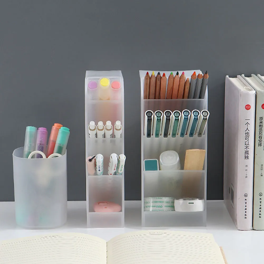 DHgate.com:Frosted 4 Grid Acrylic Pen Holder Multipurpose Desk ...
