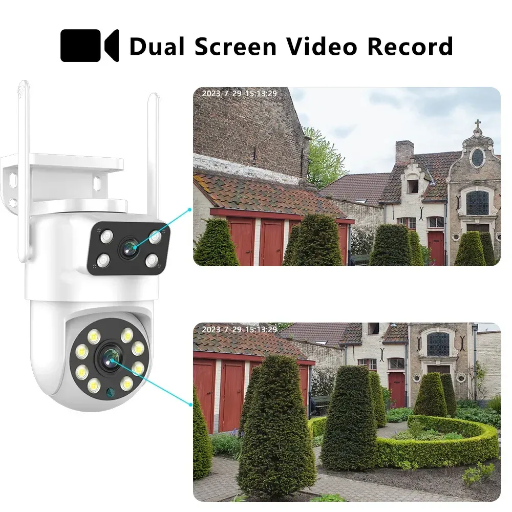 8MP PTZ Dual-Lens Security Camera with AI Tracking, 4K Full HD, Outdoor ...