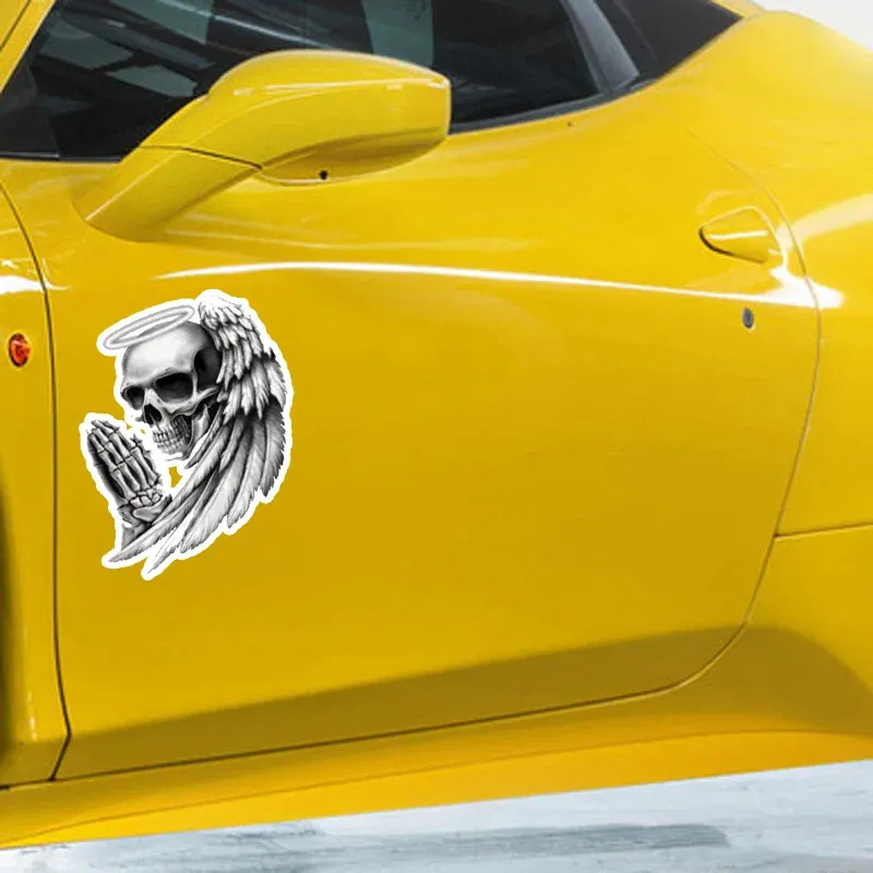 Angel of Death Skull Waterproof Vinyl decals on cars...