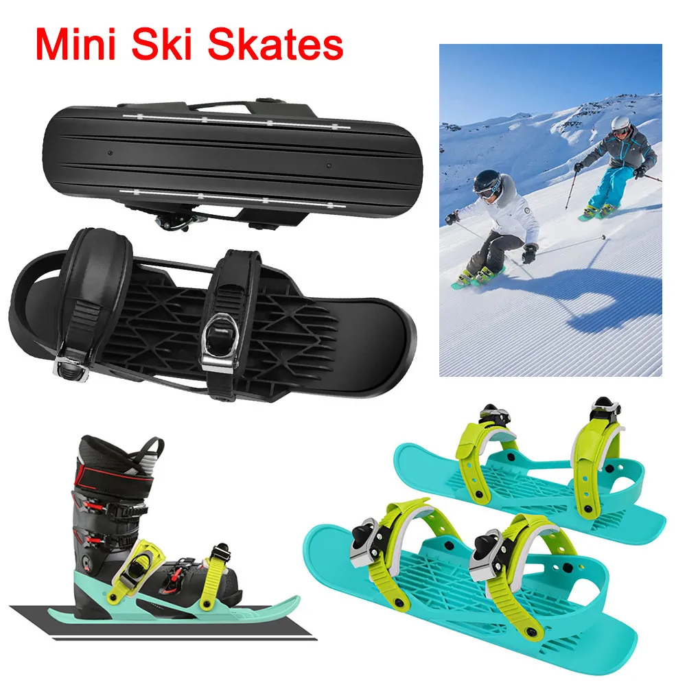 Mini Ski Skates for Teens - Adjustable Short Skiboards, Portable Ski ...