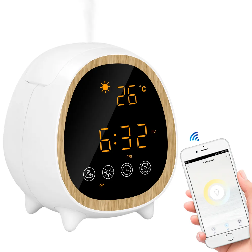 Tuya Smart WiFi Air Humidifier Essential Oil Diffuser With Alarm Clock ...