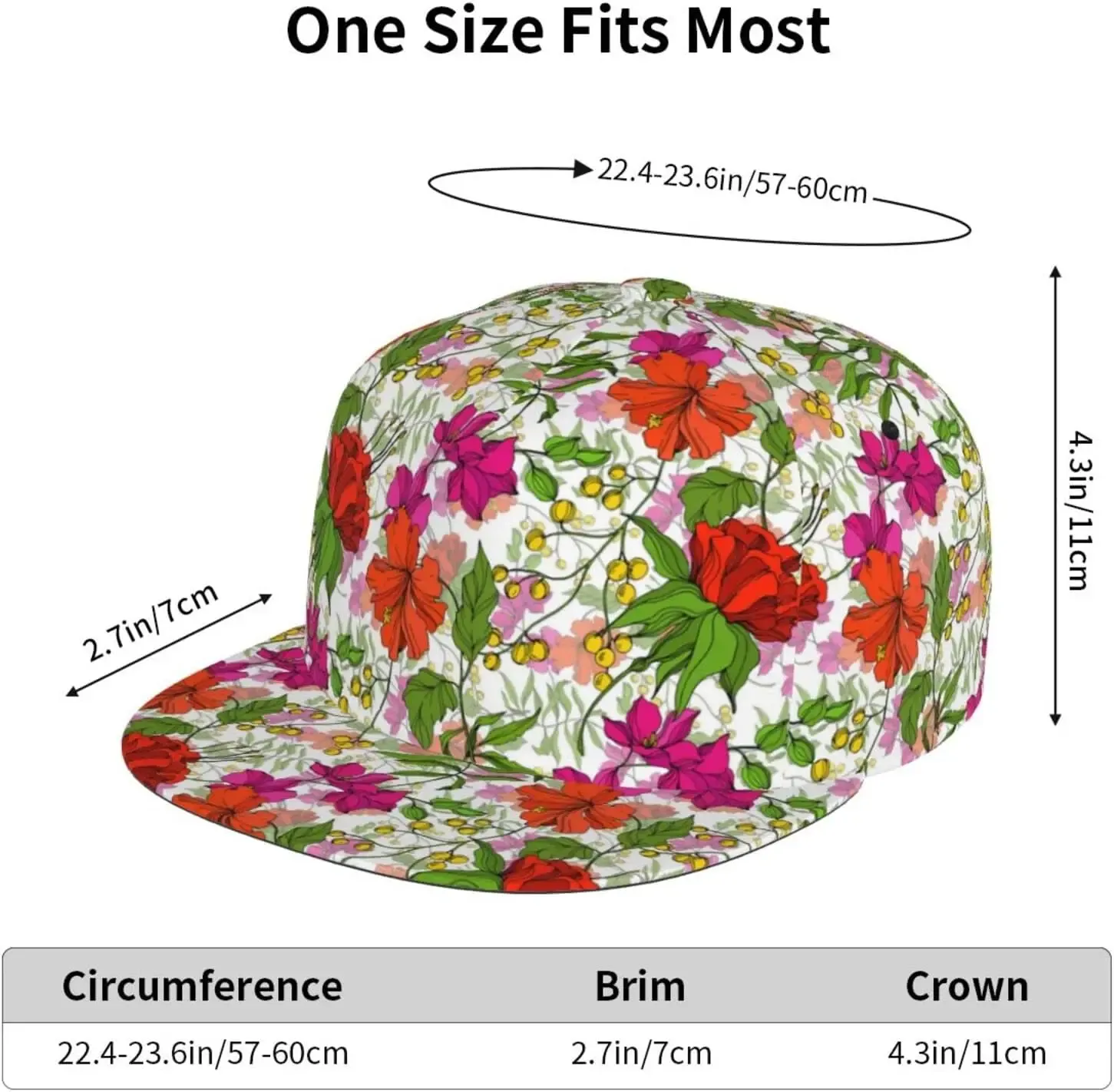 Tropical Floral Snapback Hats: Adjustable Hawaiian Baseball Caps For ...