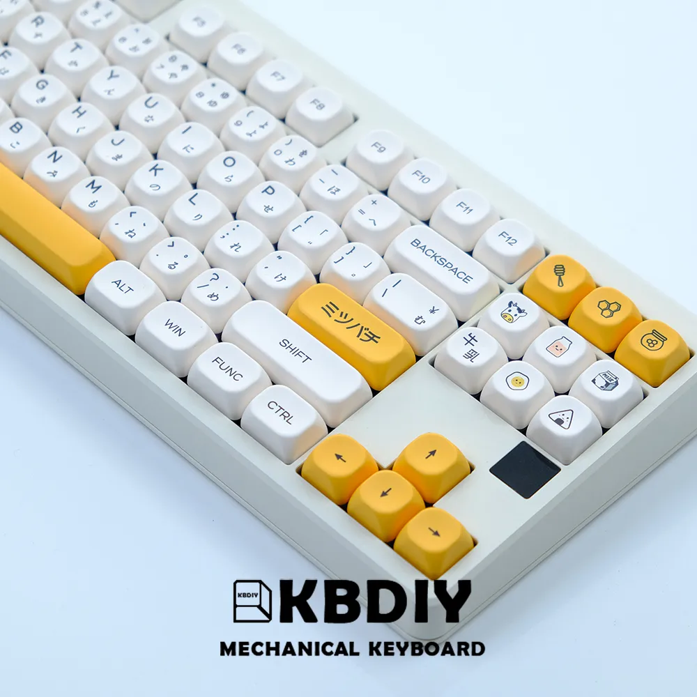 DHgate.com:KBDiy Korean PBT Honey Milk Keycaps (137 Keys) | MAC KOA ...