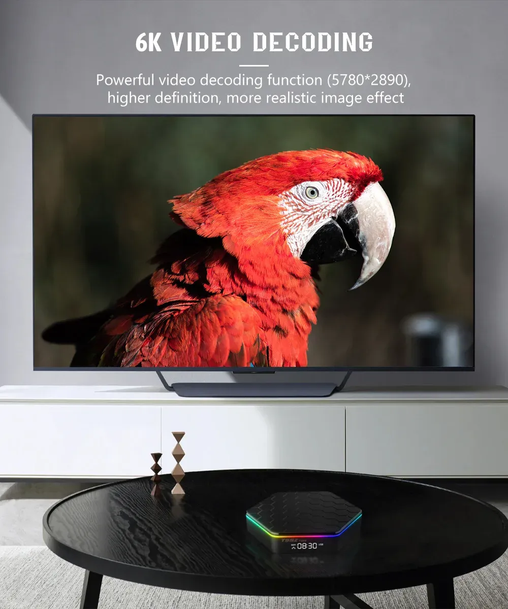 Smart Android TV Box 4G 64GB Allwinner H618 Dual Band WIFI6 BT 6K HDR ...