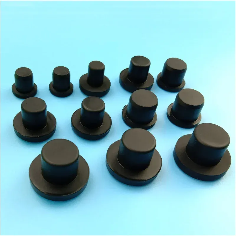 2mm-14mm Black Solid Food-Grade Silicone Rubber Hole Plugs Dust Sealing ...