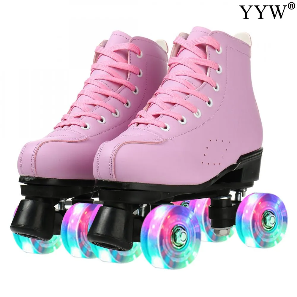 Leopard Print Quad Roller Skates - Adult Double Line Skates, Artificial ...