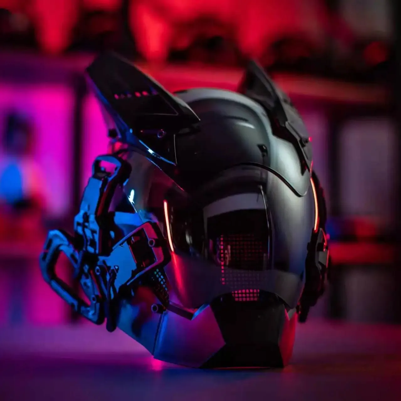 Cyber Punk Mask Cosplay: Futuristic Full Face Mask Helmet Black ...