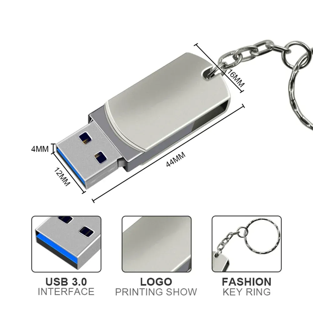 2024 High-Speed USB 3.0 128 gb pendrive with Metal Cle Body - 2TB, 16TB ...