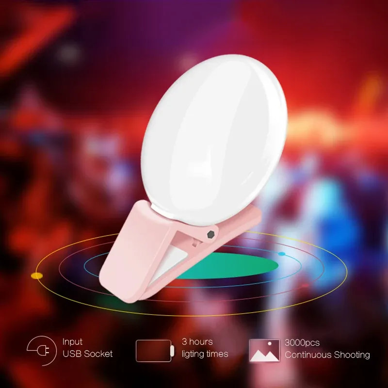DHgate.com:2024Mobile Phone LED Selfie Ring Light, Portable Mini Clip ...