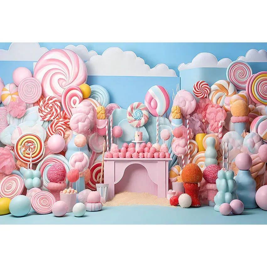 Mehofond Candyland Backdrops Fantasy Colorful Candy Sky Castle Kids ...