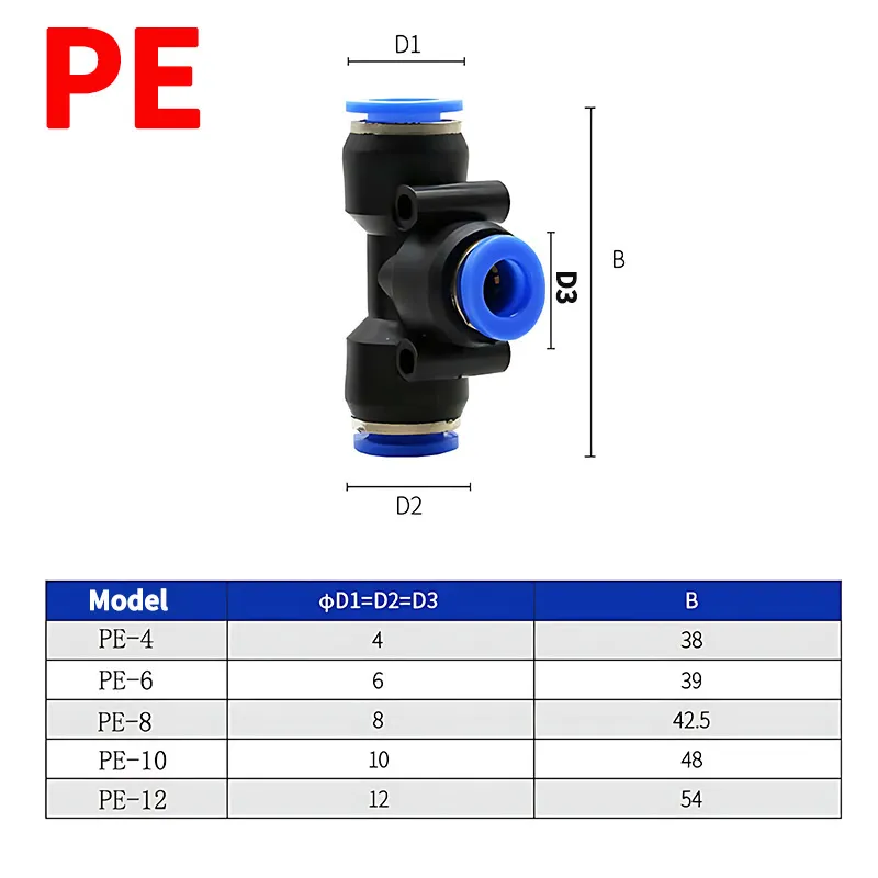 PU PV PY PE PM PZA PK SA Pneumatic Fittings Air Push Fittings Plastic ...