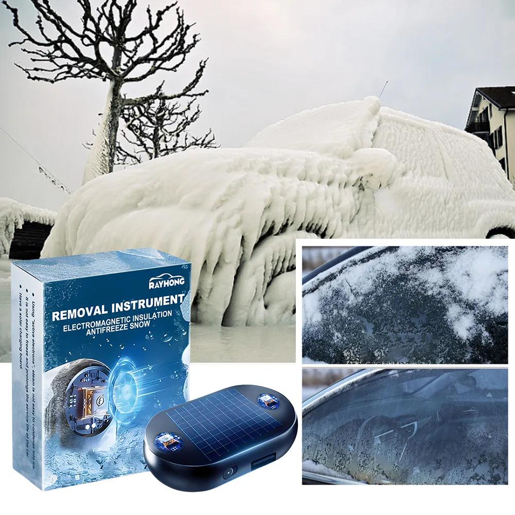 Car Window Cleaner Tool: Solar/USB Antifreeze Snow Removal Instrument ...