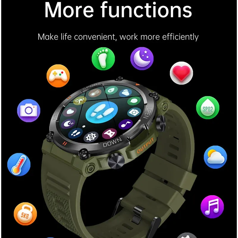 Outdoor Bluetooth Smartwatch for Men - K56 Pro with Heart Rate, Blood ...