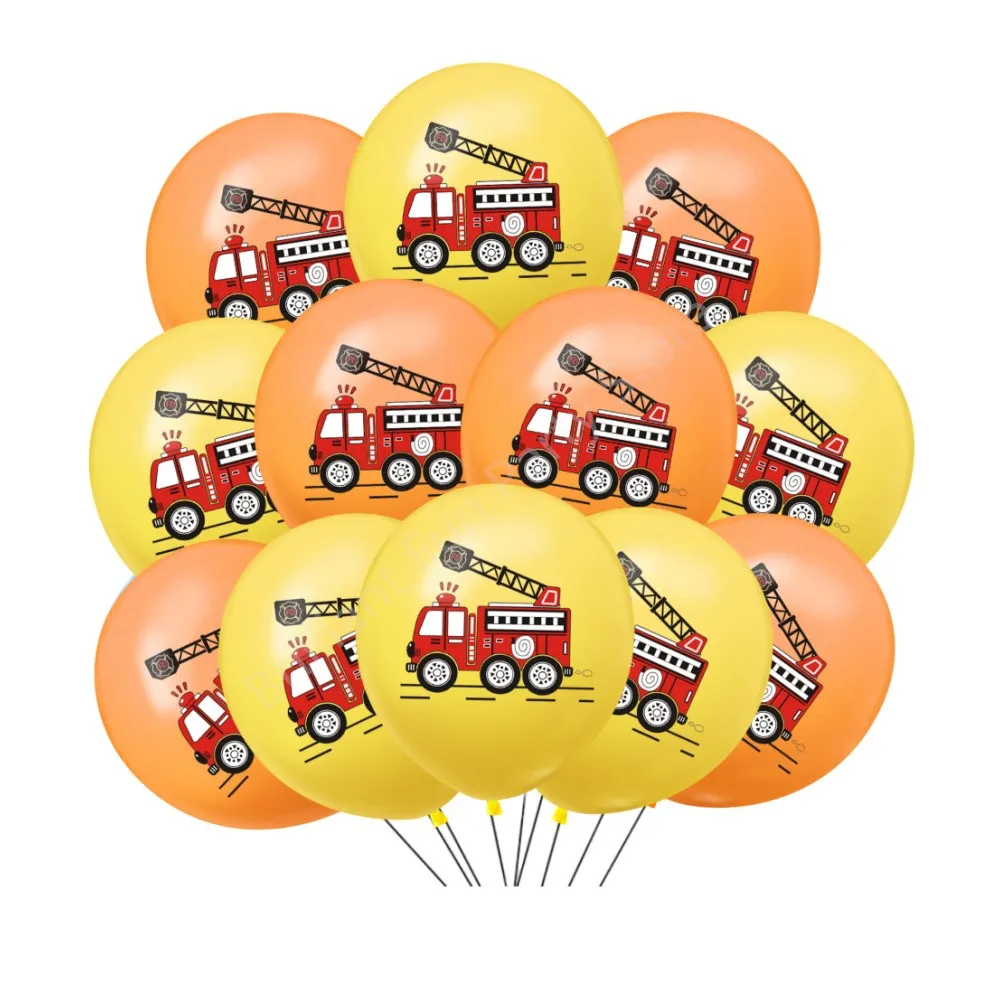 Fire Truck Party Balloons Set For Kids, Latex Balloon, Baby Shower ...
