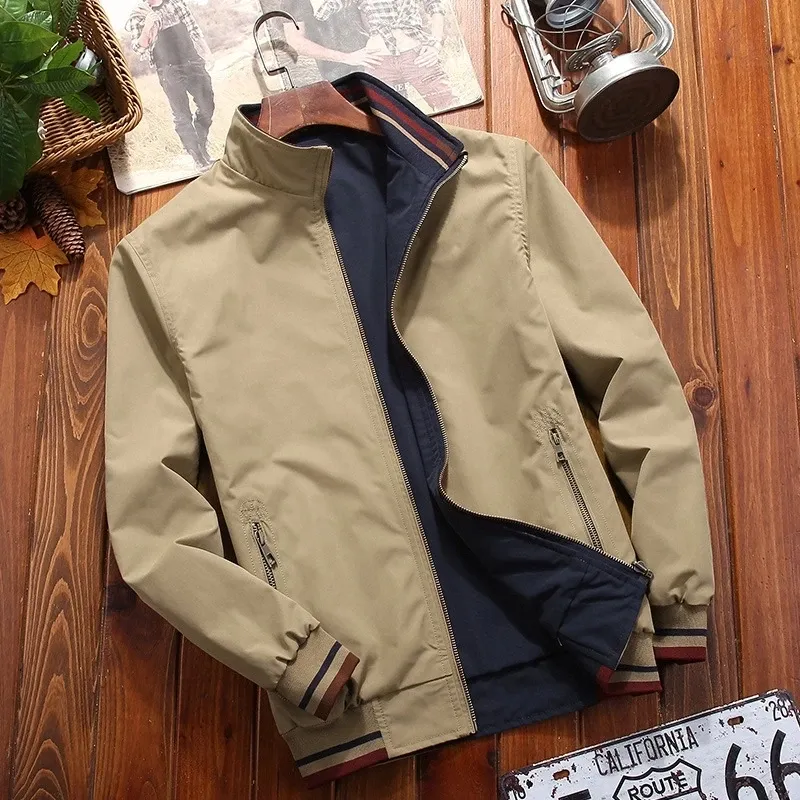 DHgate.com:Mens Reversible Spring Jacket with Stand Collar, Casual ...