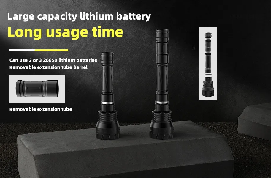 Professional Diving Flashlight Super Bright 3 Modes, Waterproof IP8 ...