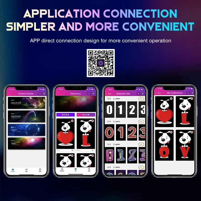 Retro Desk Clock IPS Color Screen Digital Clock RGB Electronic Desktop ...