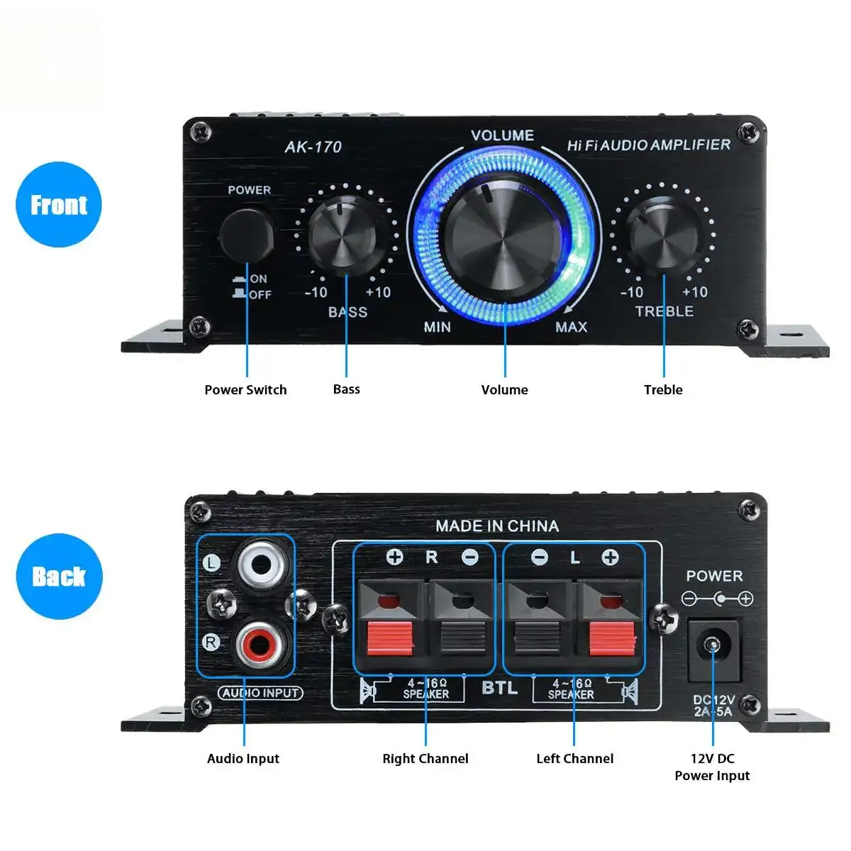 DHgate.com:400W Mini Car Amp: HiFi Stereo Audio Amplificador Subwoofer ...