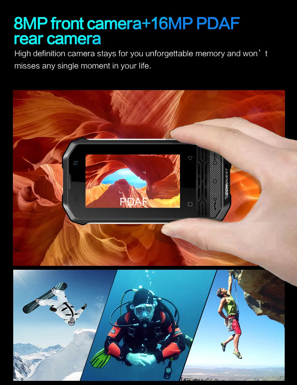 2024 Upgrade CONQUEST F2 Mini IP68 Rugged mini smartphone with NFC ...